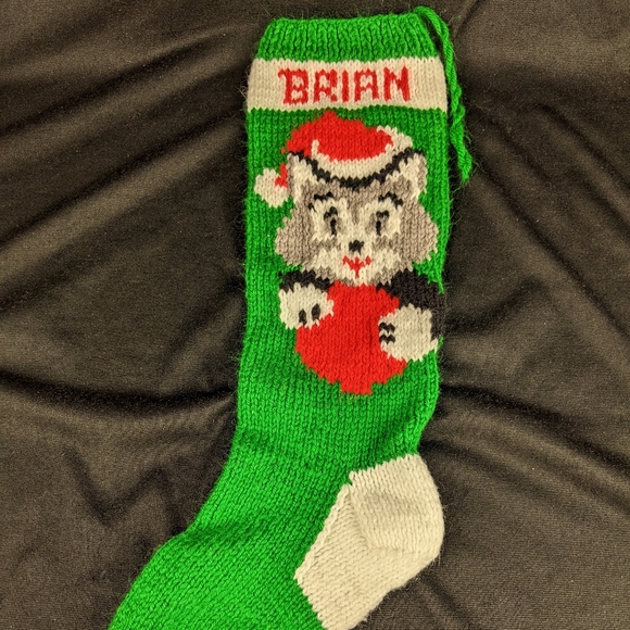 Holiday | Vintage Knit Brian Wolf Pup Stocking | Poshmark
